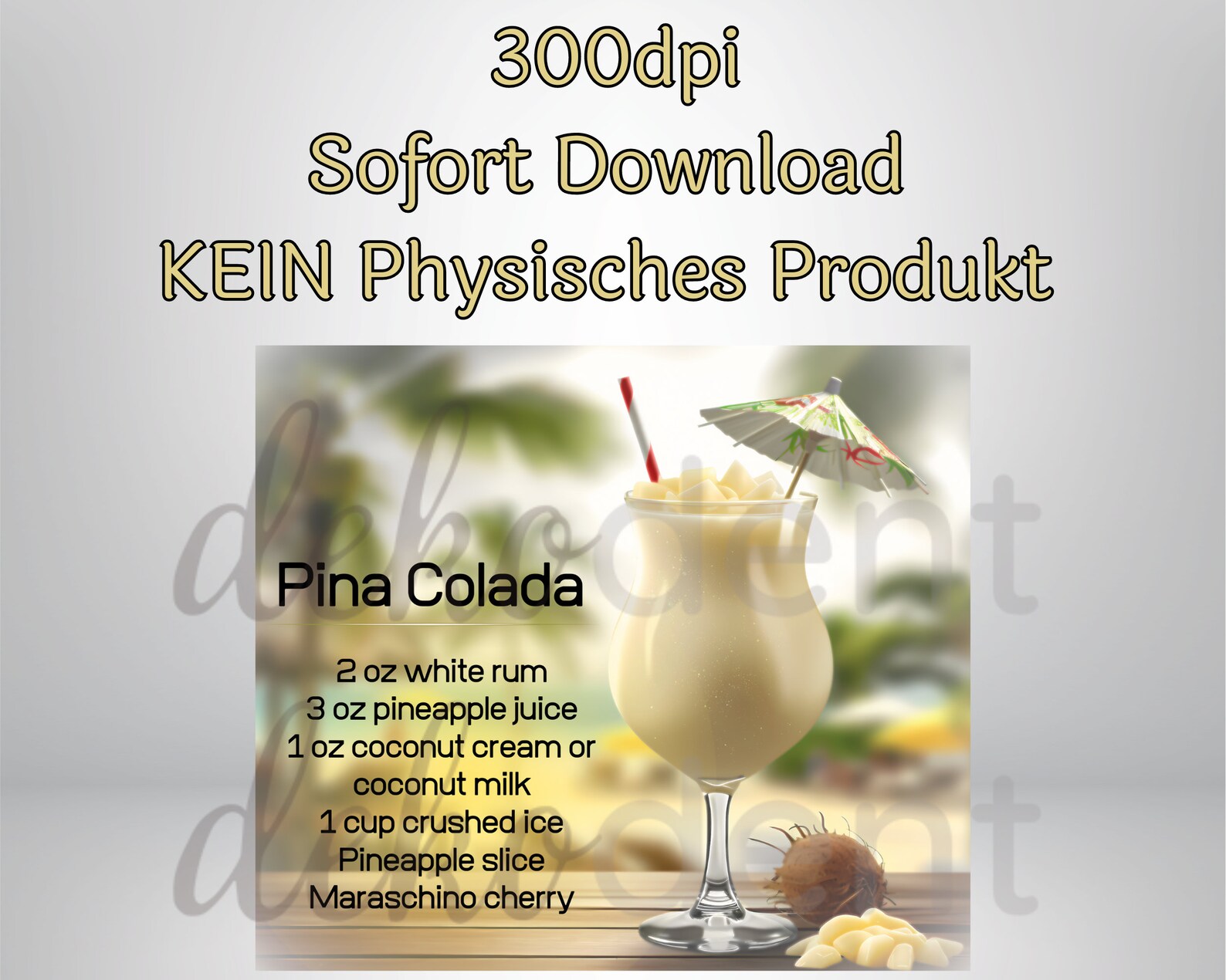 Pina Colada Tumbler Design Cocktail Tumbler Wrap Png-png Digital ...