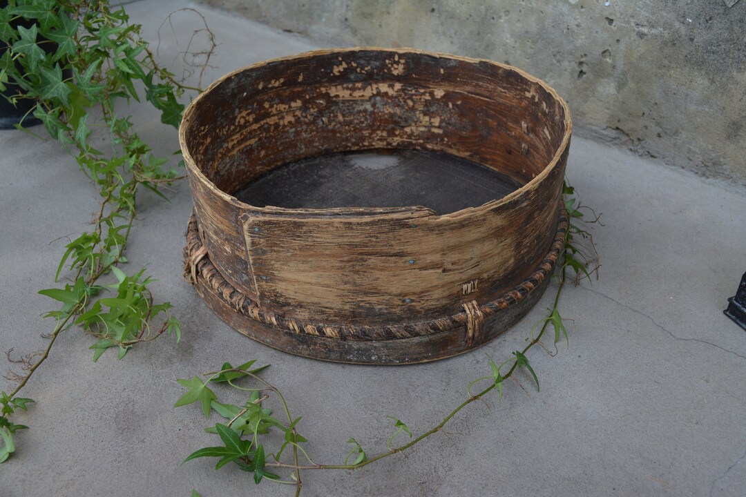 Antique Primitive Wood Sieve - Antique Natural Wood Sifter - Country ...
