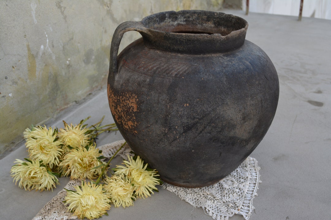 Very Old Antique Ancient Clay Vessel - Rustic Bowl - Antique Clay ...