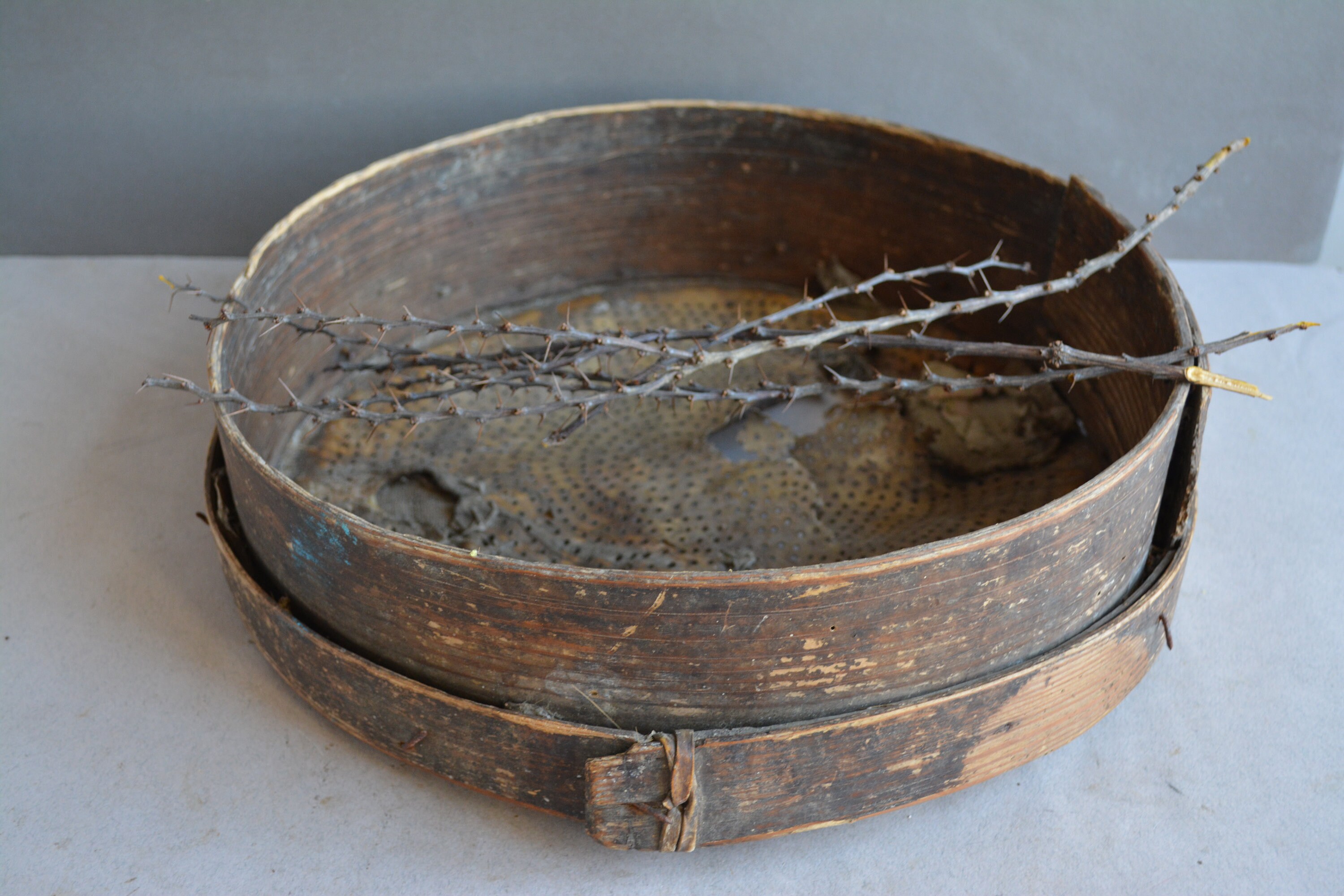 Antique Primitive Wood Sieve Antique Natural Wood Sifter | Etsy
