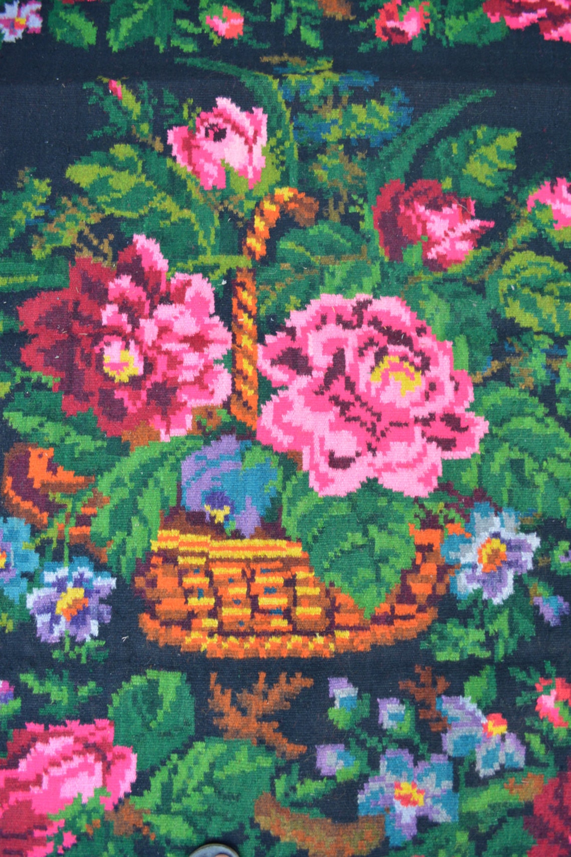 Vintage handwoven wool traditional Ukrainian rug carpet | Etsy