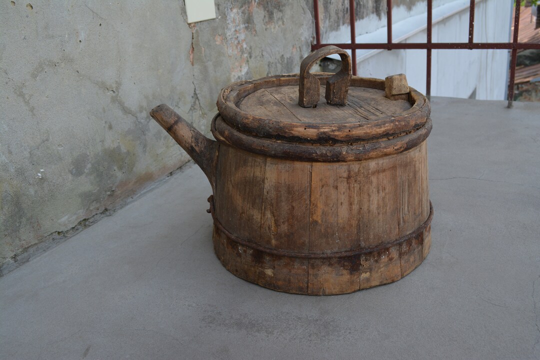 Antique Wooden Bowl - Rustic Vessel - Primitives Country Decor- Rare Antique - Era 20x - Wood ...