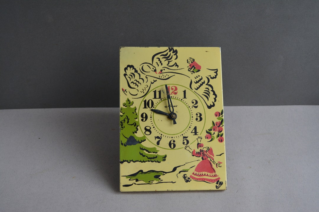 Vintage Clock MAJAK Made by Soviets Mechanical Clock Wood Table Clock ...