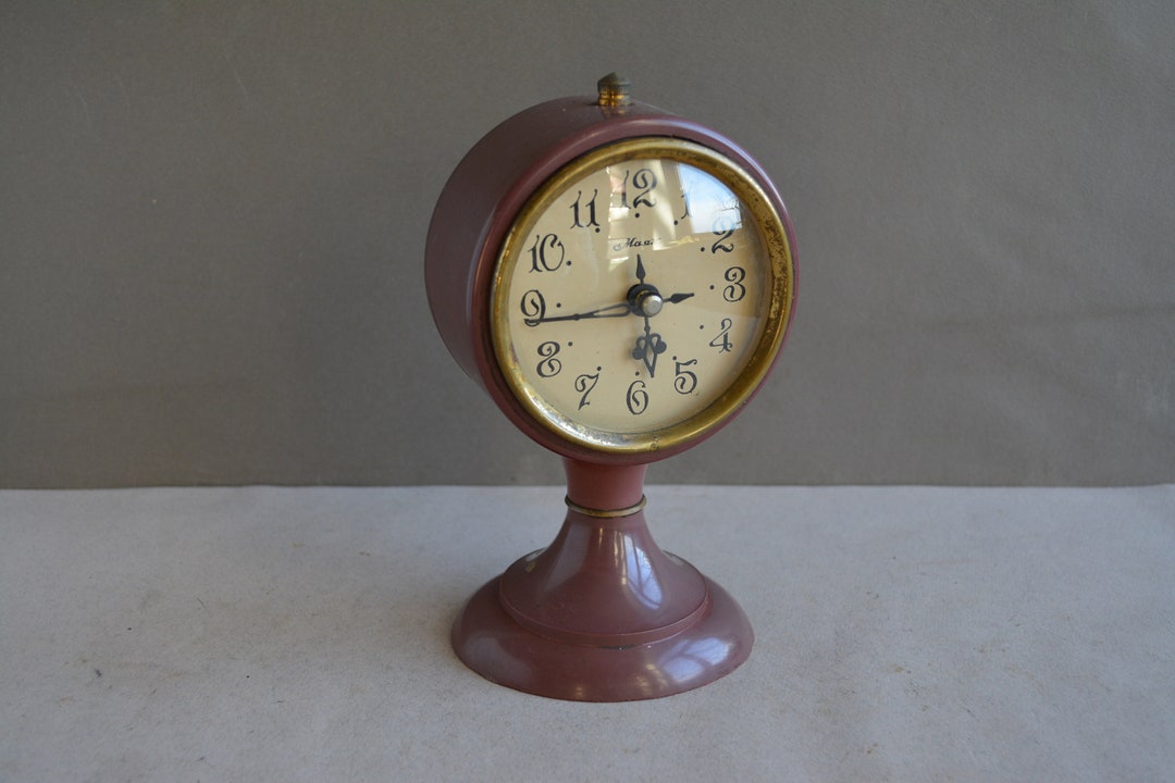 Vintage Clock MAJAK Mechanical Clock Retro Clock Soviet Clock Table ...