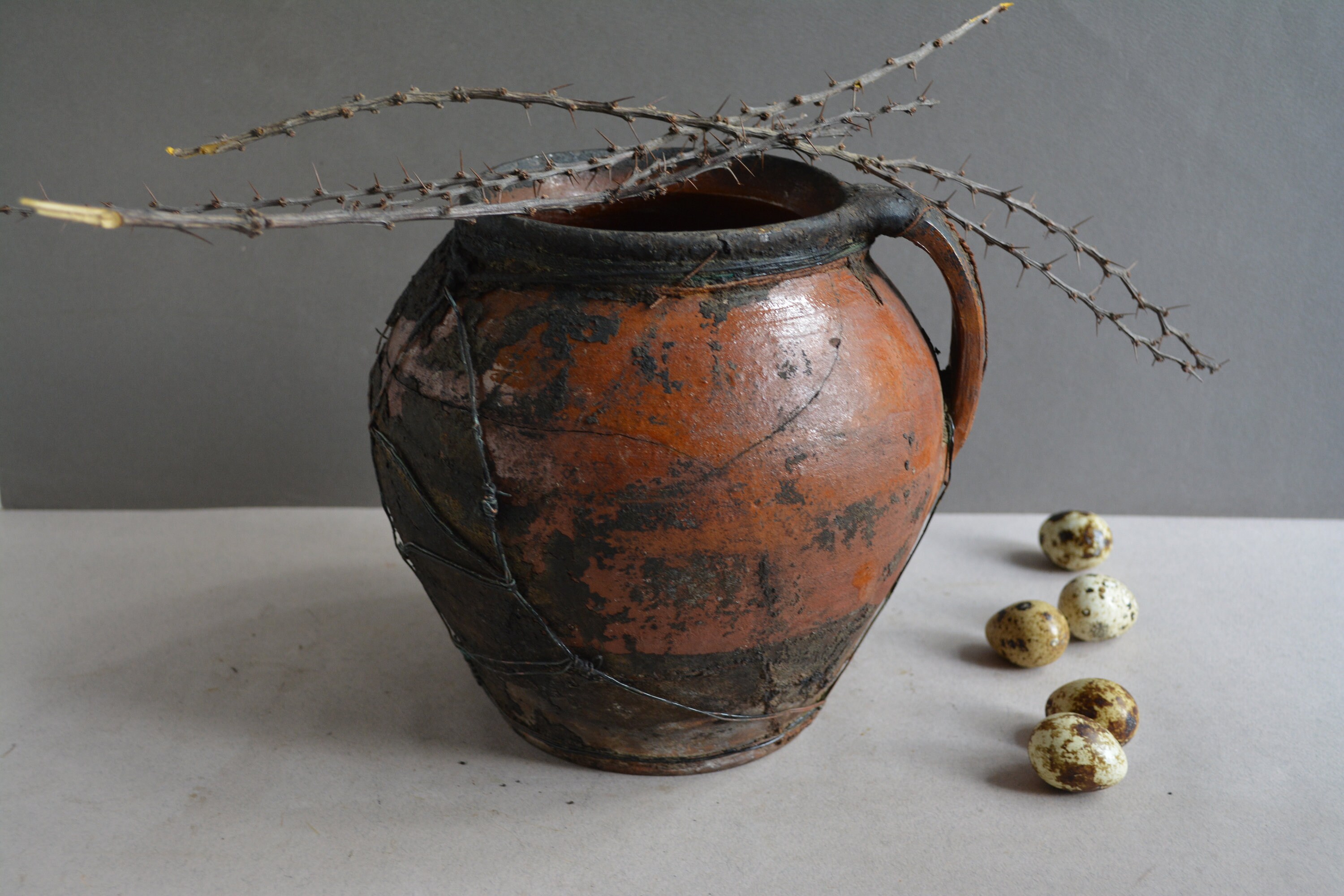 Very Old Antique Ancient Clay Vessel - Rustic Bowl - Antique Clay ...