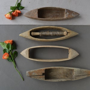 Algunas partes de la rueca antigua Juego de 4 Rueca de madera ...