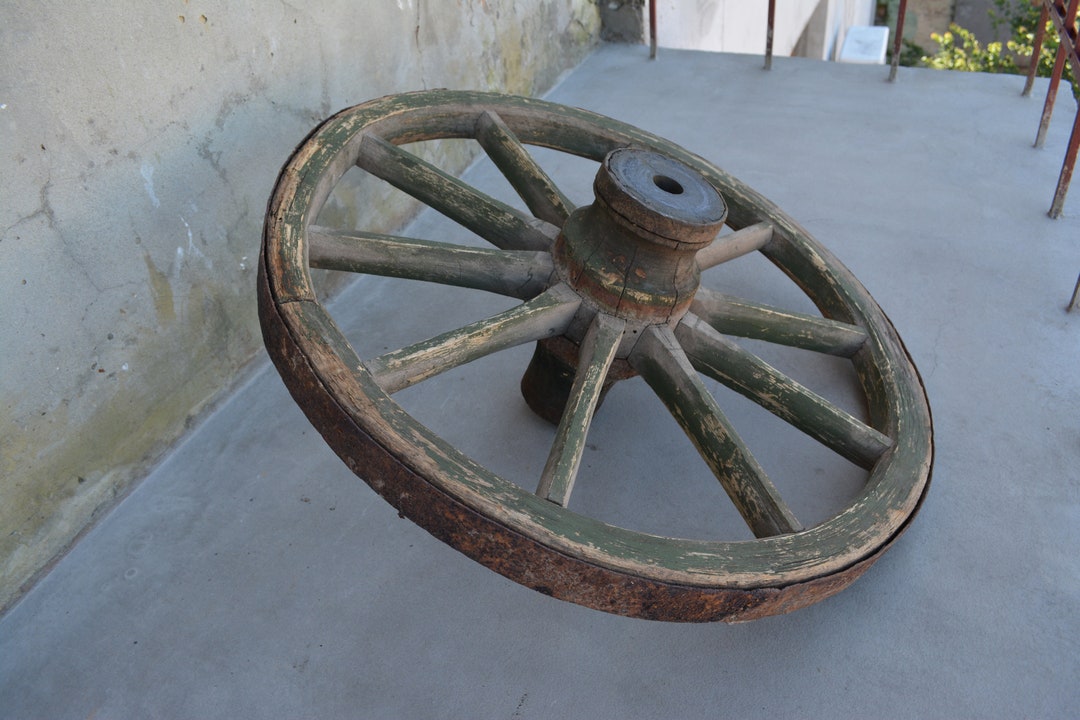 Antique Wheel - Antique Rustic Decor - Wooden Wall Decor - Round Wall ...