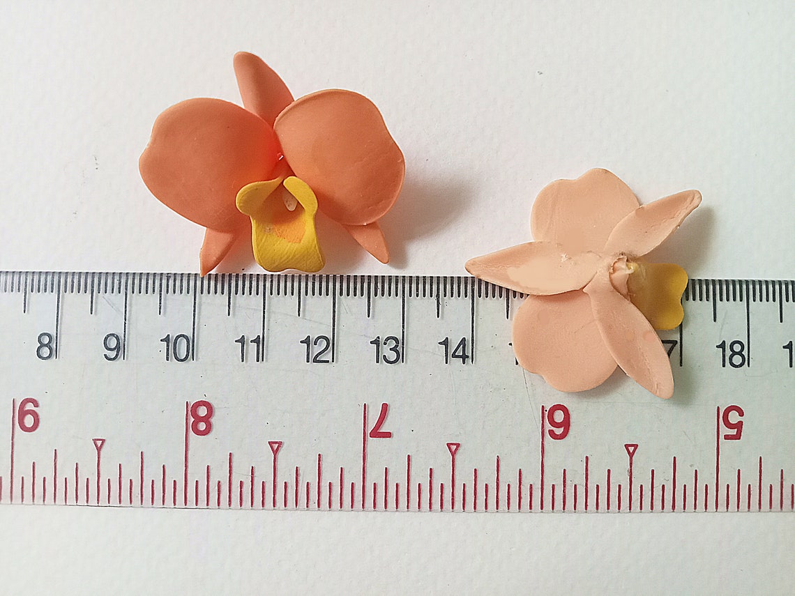 3 ORCHIDS Handmade Orchids Porcelain Orchids Clay Orchids - Etsy