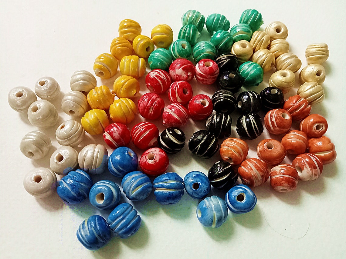 5 Round Rustic Bead, Round Clay Bead, Clay Ball Bead, Rustic Clay Beads ...