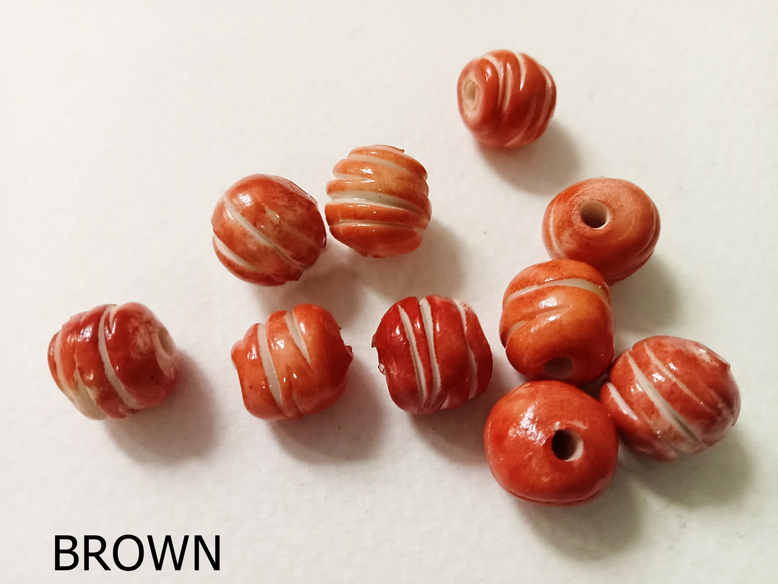 5 Round Rustic Bead, Round Clay Bead, Clay Ball Bead, Rustic Clay Beads ...