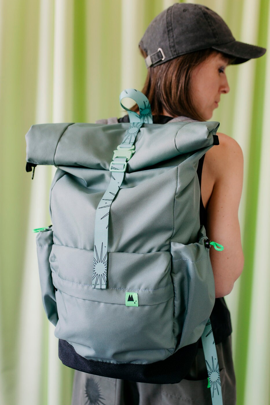 Light Green Roll Top Backpack: 16L 20L Extended for Laptops up to 15 ...