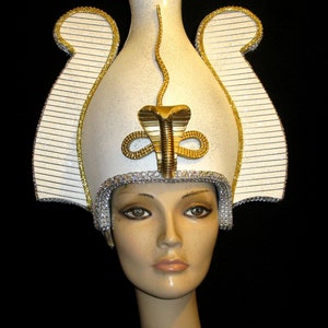 OSIRIS WHITE HEADDRESS, Unisex, Egyptian Crown, Burning Man, Halloween ...