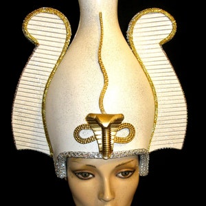 OSIRIS WHITE HEADDRESS, Unisex, Egyptian Crown, Burning Man, Halloween ...