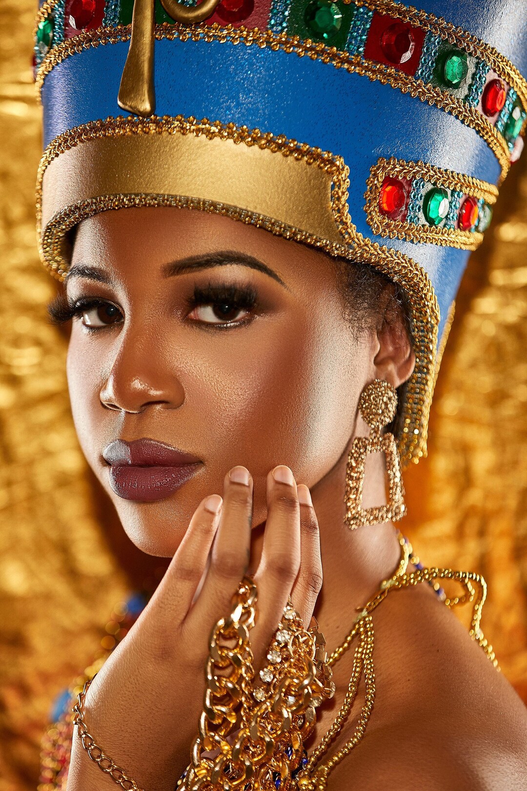 NEFERTITI HEADDRESS. Burning Man, Halloween Costume, Fantasy Fest ...