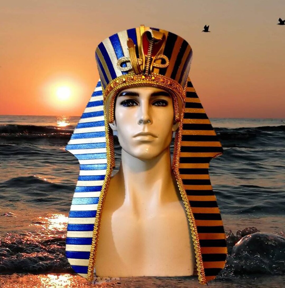 Tutankhamun Headdress, Pharaoh Hat, Unisex, Burning Man, Halloween ...