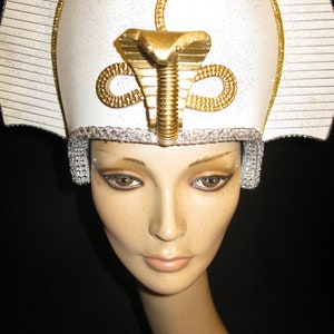 OSIRIS WHITE HEADDRESS, Unisex, Egyptian Crown, Burning Man, Halloween ...