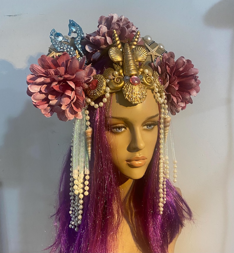 Mermaid Queen Headpiece, READY TO SHIP, Mermaid Headpiece, Burning Man ...