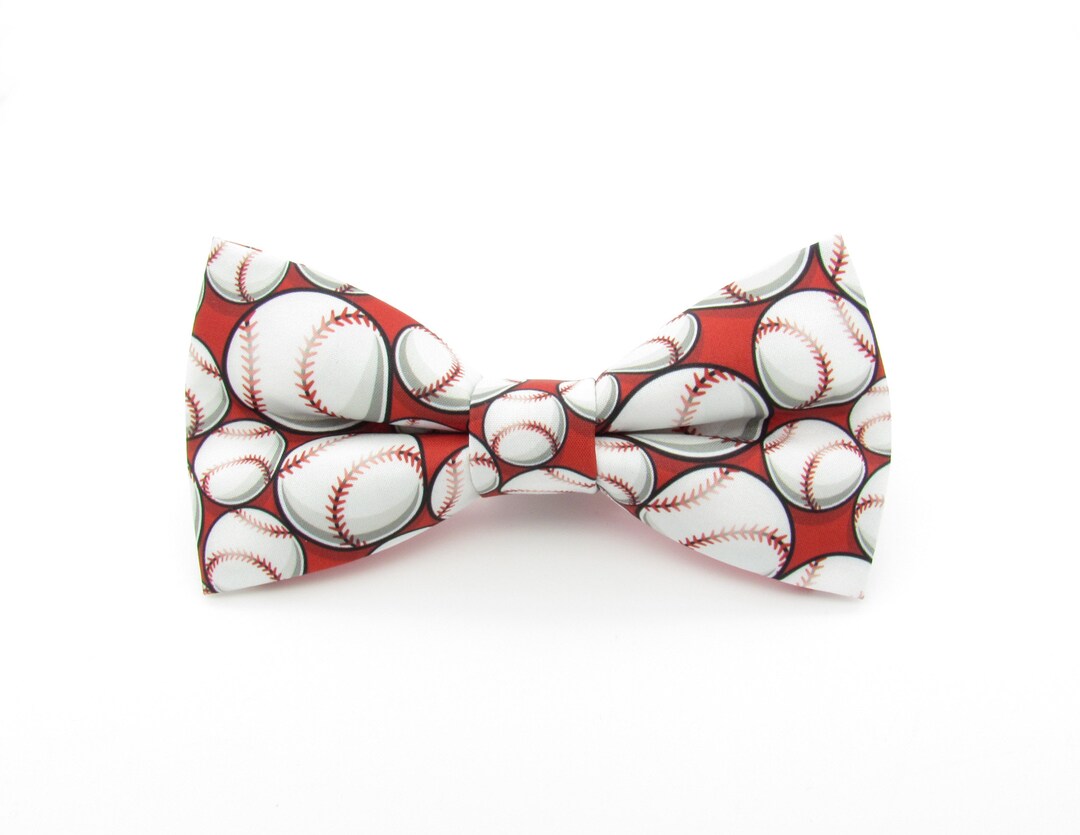 Baseball Bowtie - Sports Bowtie | Red and White Ball | Baseball Player ...