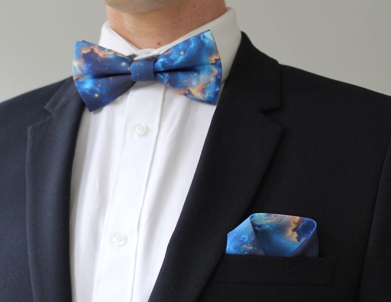 Blue Cosmic Galaxy Bowtie Set - Ethereal Night Sky | Space Explorer ...