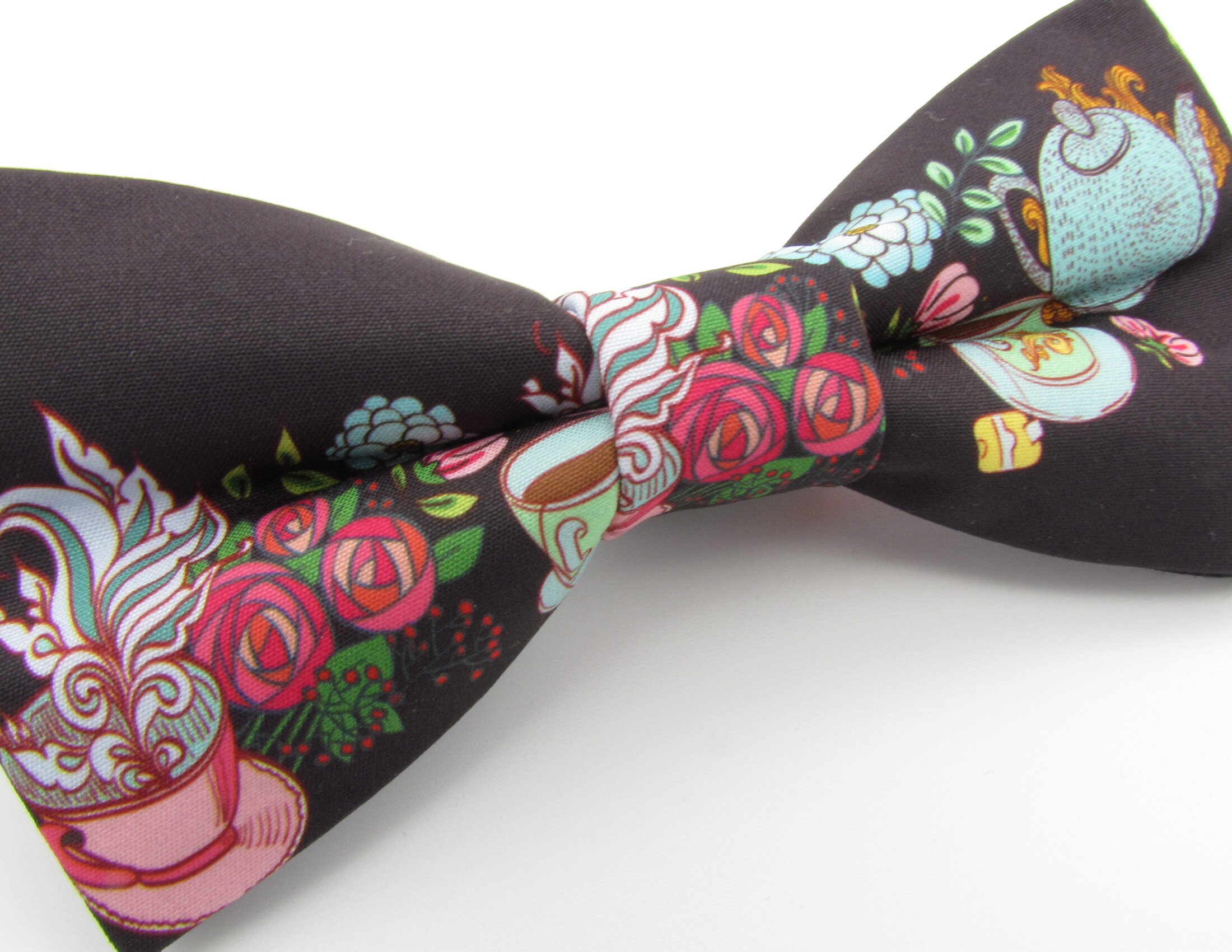 Floral Teapot Design Bowtie - Afternoon Tea | Cream Tea | Teapots ...