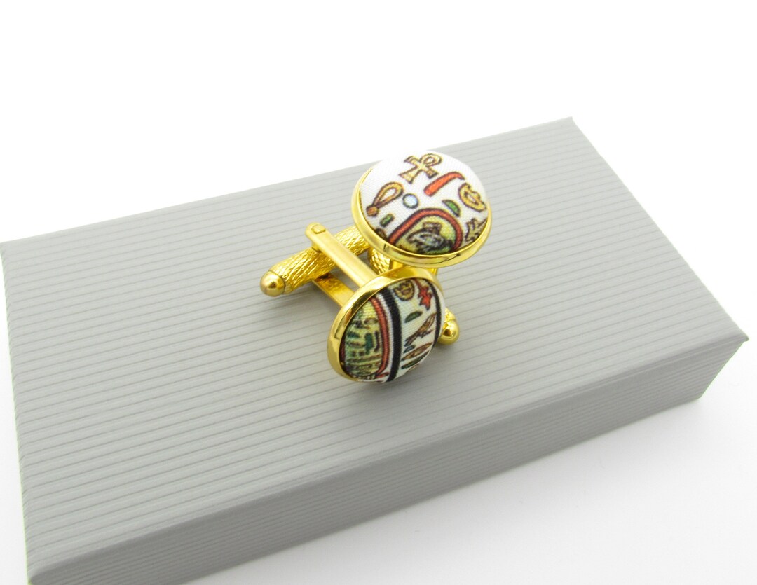 Egyptian Hieroglyphics Themed Cufflinks - Egypt Inspired Cufflinks ...