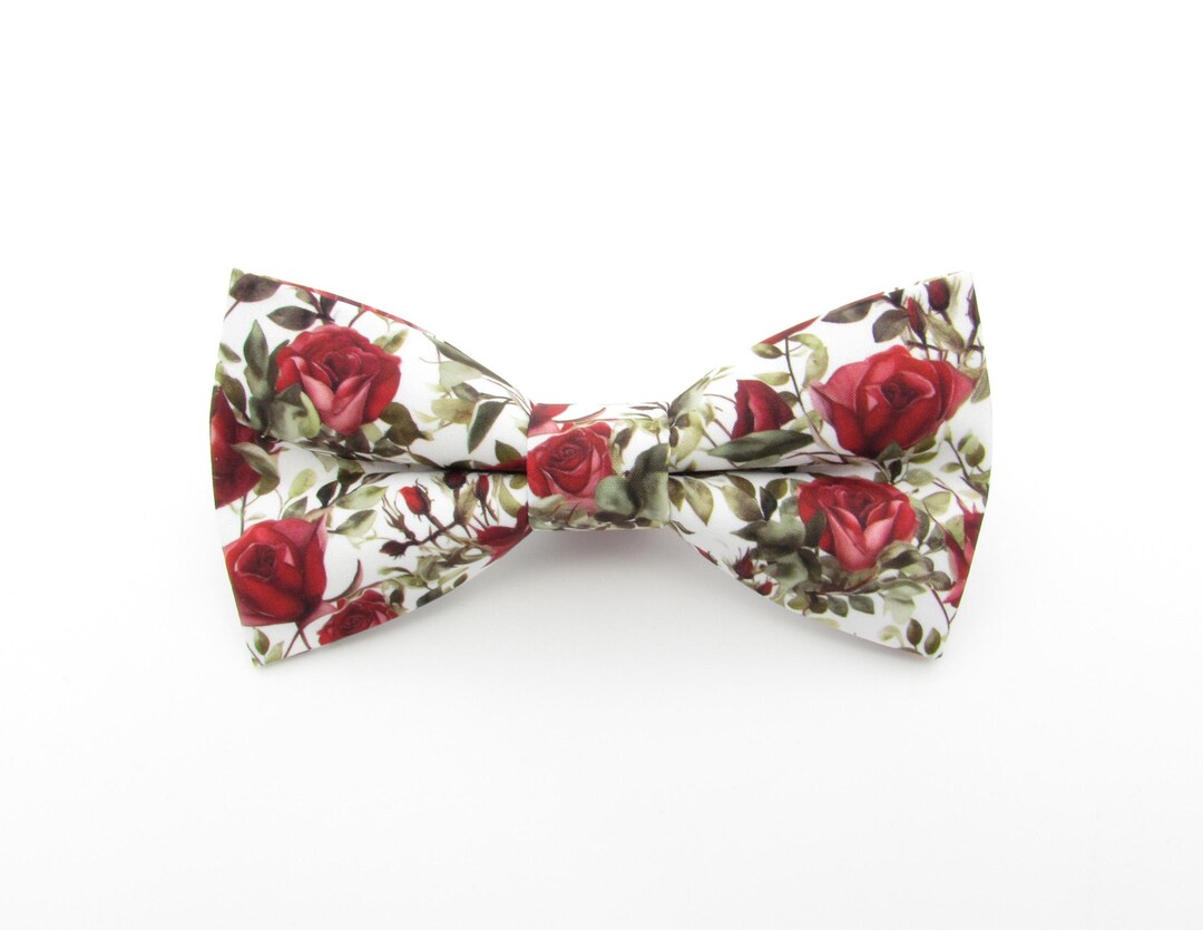 Wild Red Rose Bowtie Set - Roses Wedding Bowties | English Rose ...