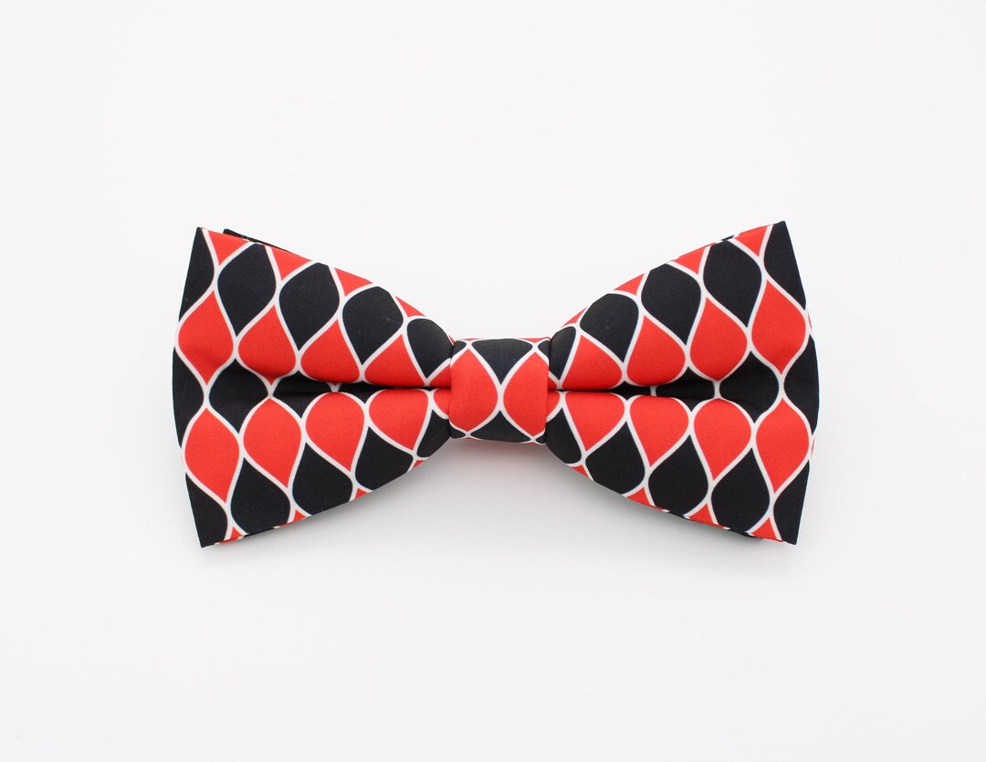 Red & Black Harlequin Bowtie – Retro Mod Gift for Him | Handmade ...