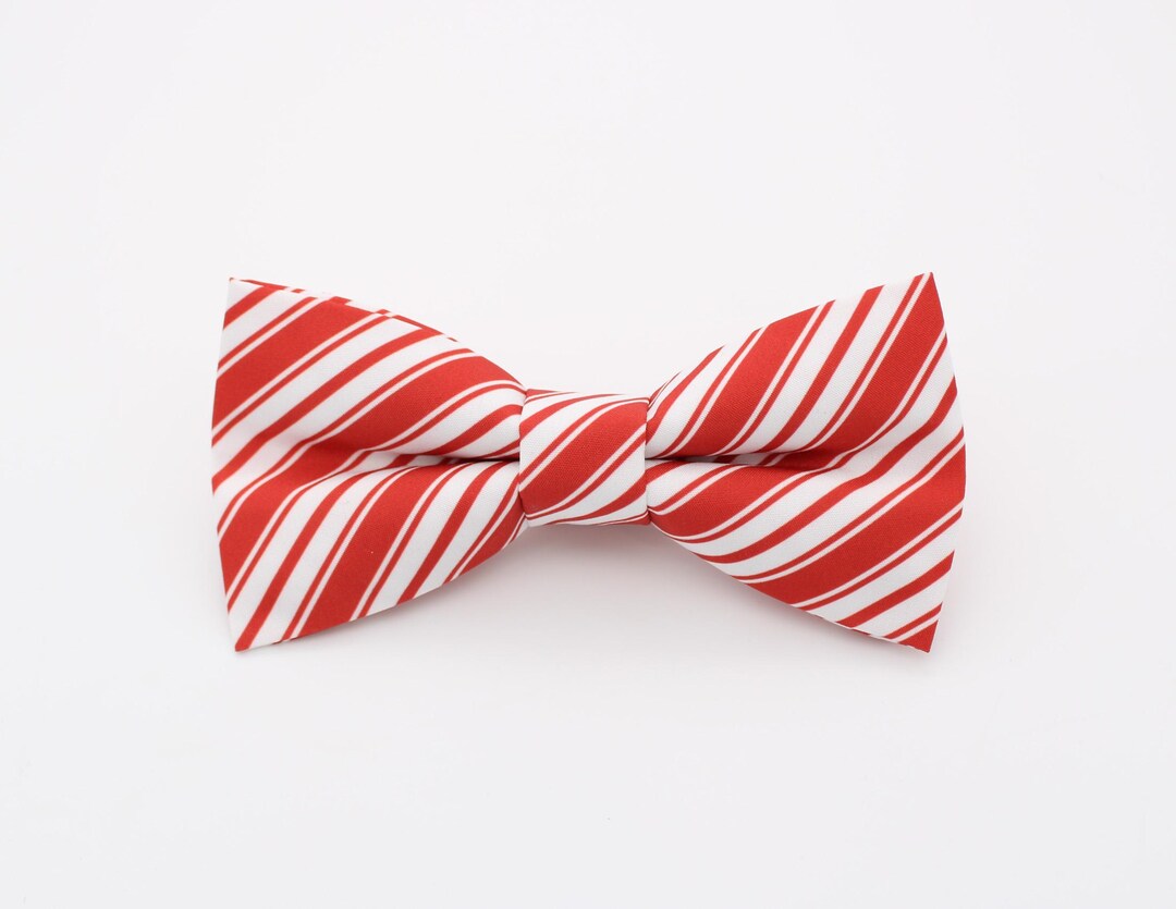 Candy Cane Striped Bowtie Set - Red and White Striped Bowtie ...
