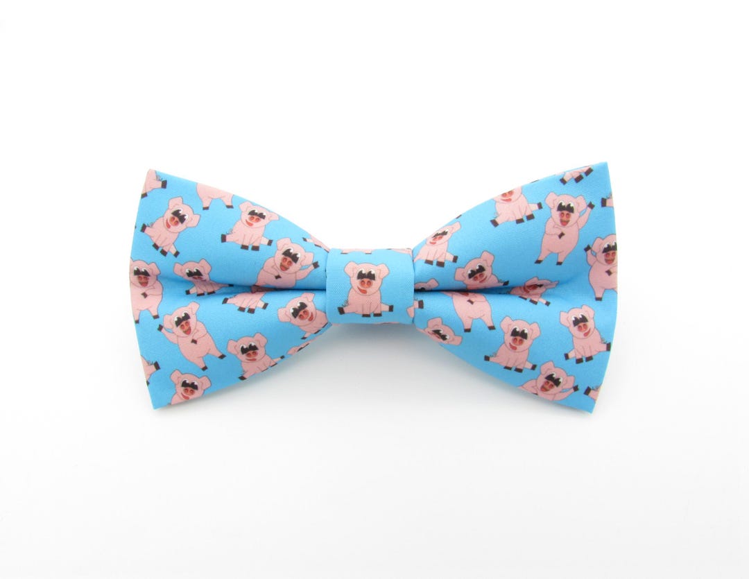 Playful Pink Pig Bowtie Set - Cartoon Pigs | Blue and Pink Bowtie ...