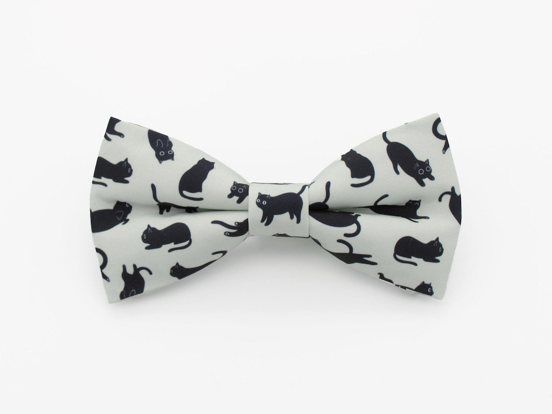 Playful Black Cats Bowtie - Black and Grey Kitten Bowtie | Cat Wedding ...