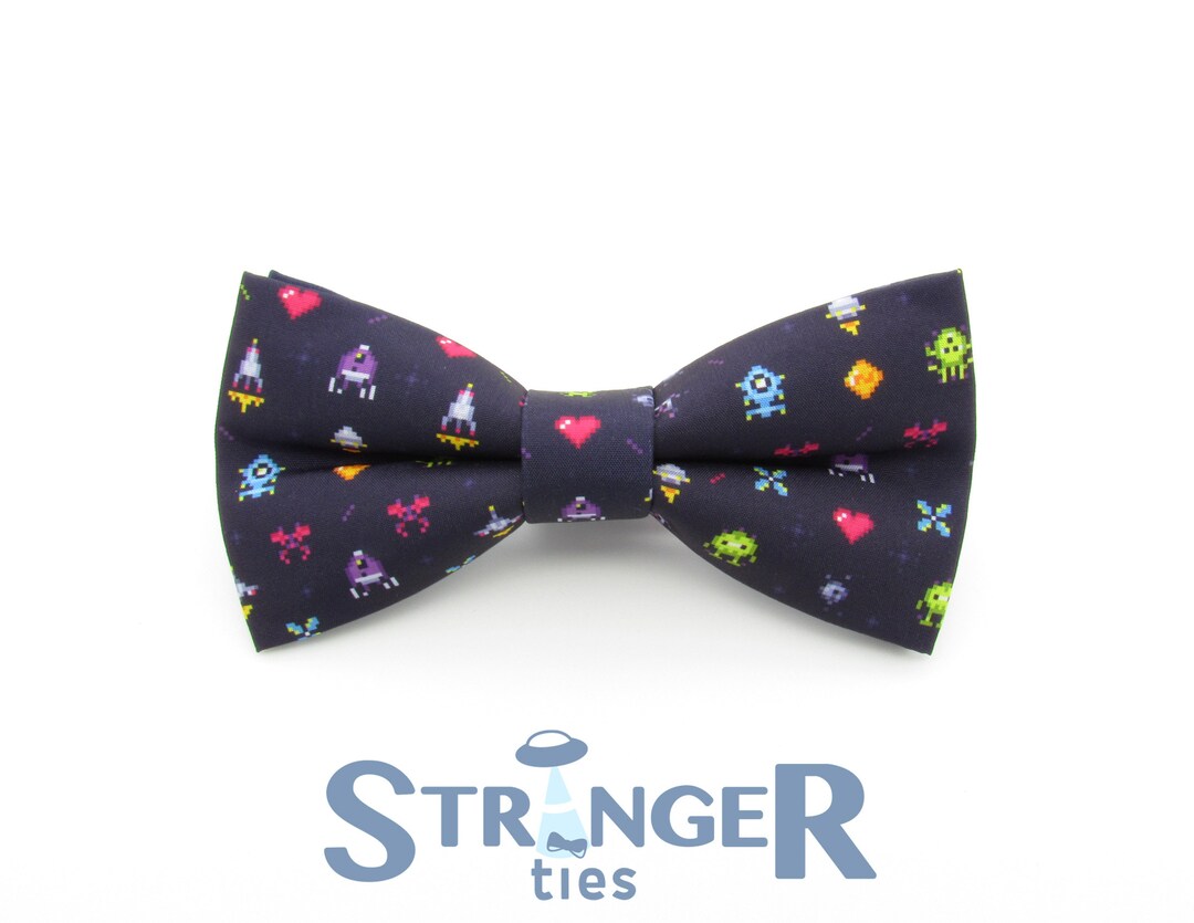 Pixel Arcade Game Bowtie Retro Gamer Bowtie Spaceship Alien Unusual ...
