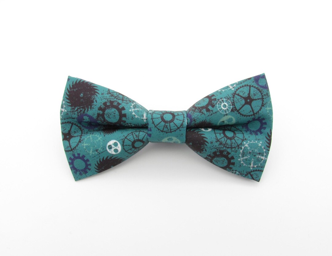 Teal Steampunk Bowtie Set - Cogs Industrial | Adult Bowtie | Men's ...
