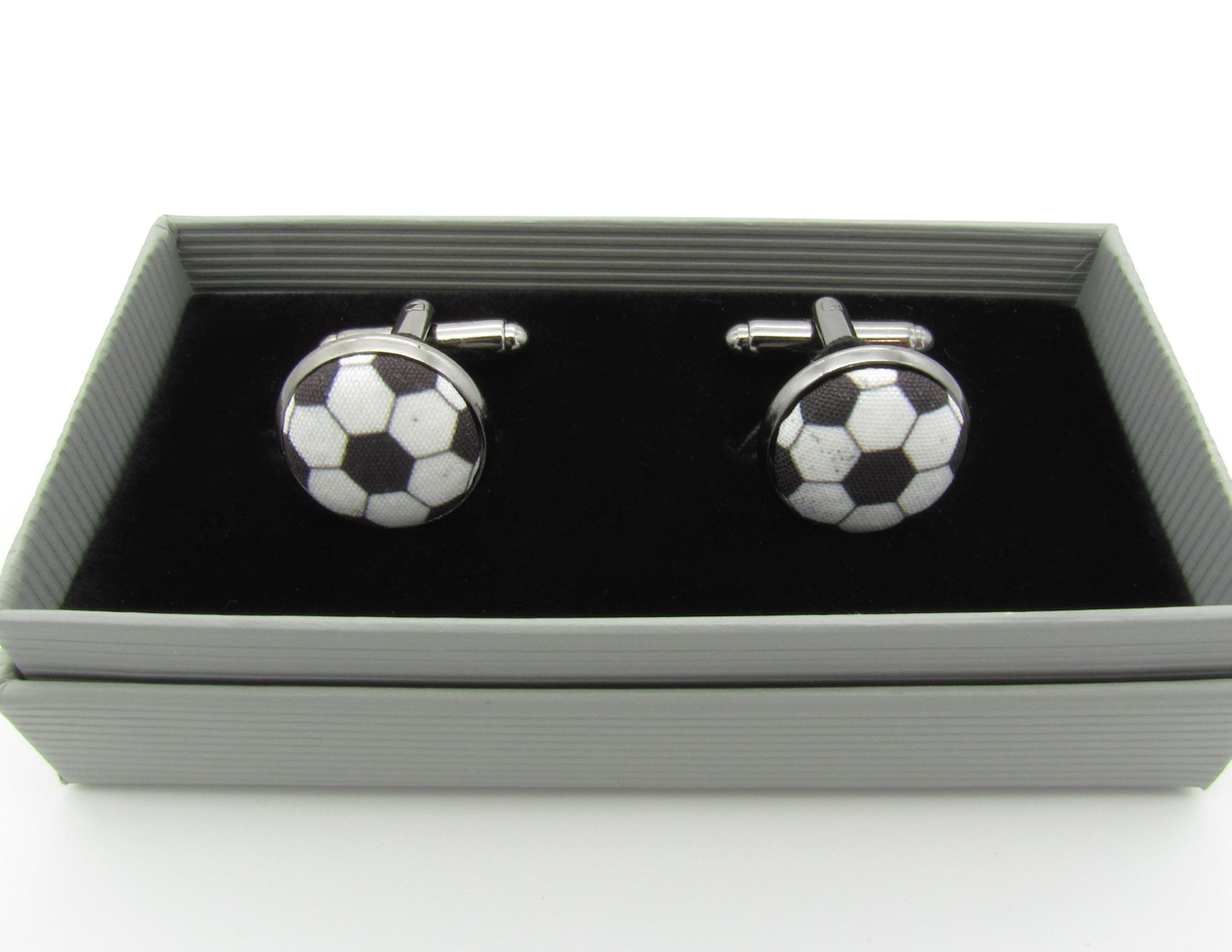 Football Cufflinks - Soccer Ball Cufflink | Black and White Hexagon ...