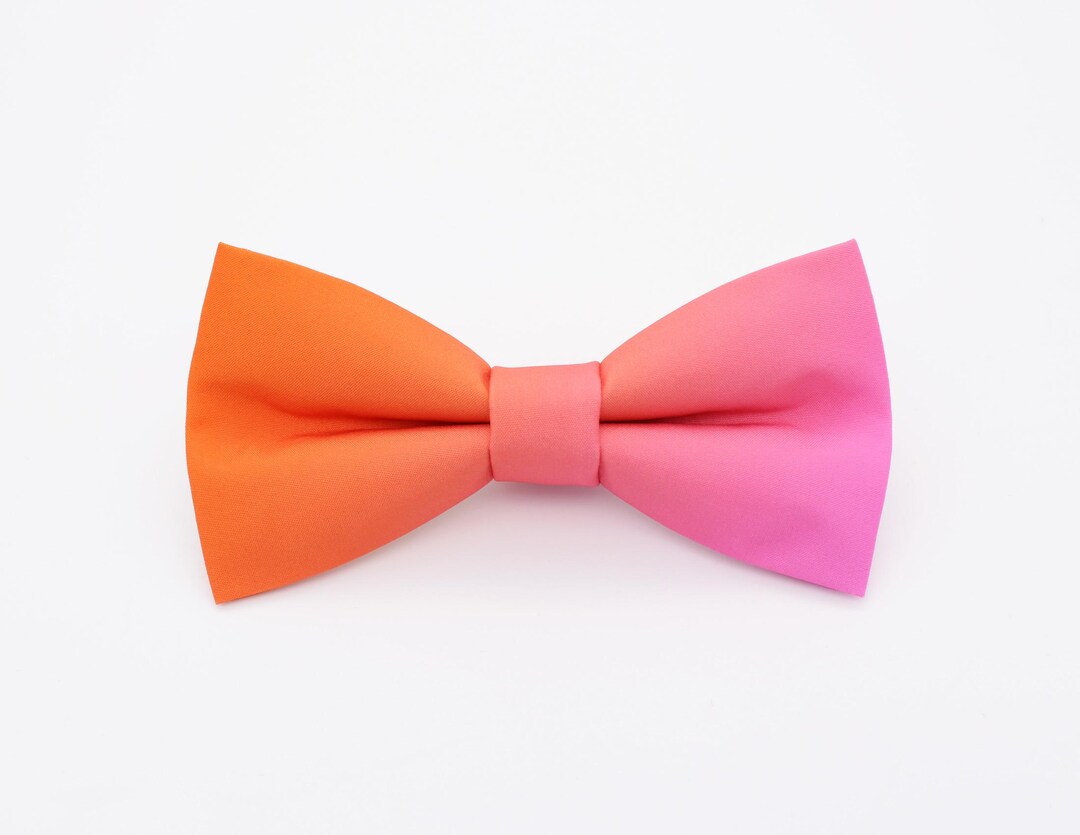 Orange and Pink Ombre Fade Bowtie Set - Elegant Coral Bowties | Colour ...