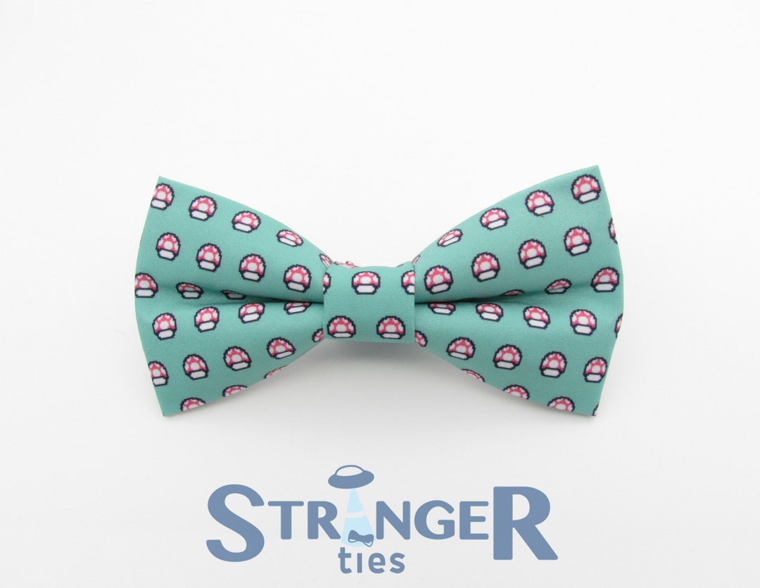 Mushroom Patterned Bowtie Mini Cartoon Mushrooms Mint Green Mens ...