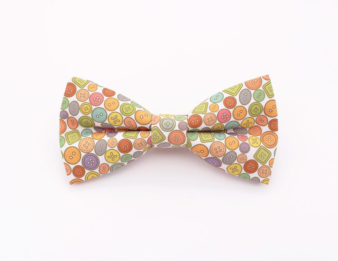 Colorful Button Print Bowtie - Sewing Lover Gift | Multicolor Button ...