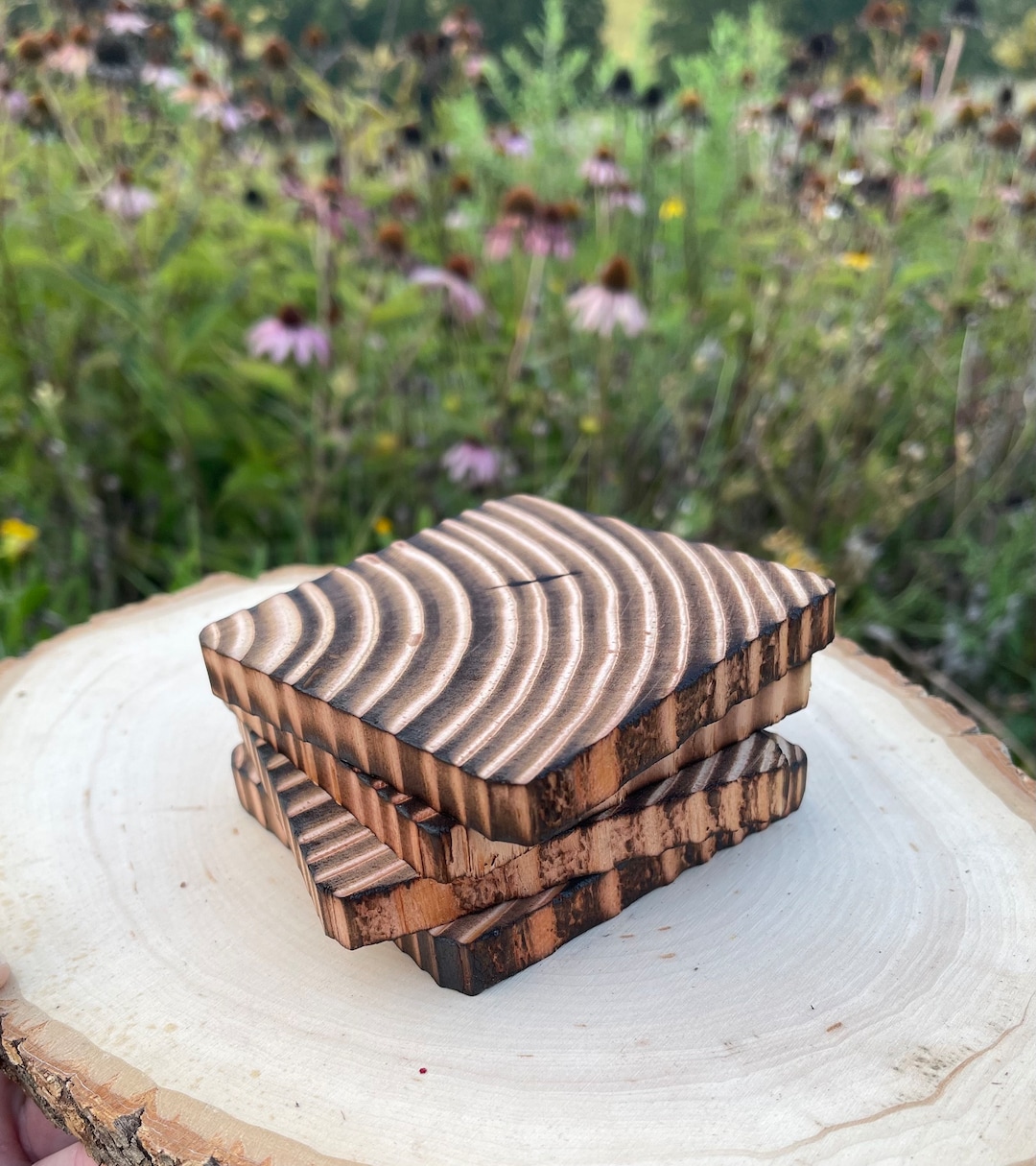 Handmade Wooden Drink Coasters | Farmhouse Decor Coasters | Rustic ...