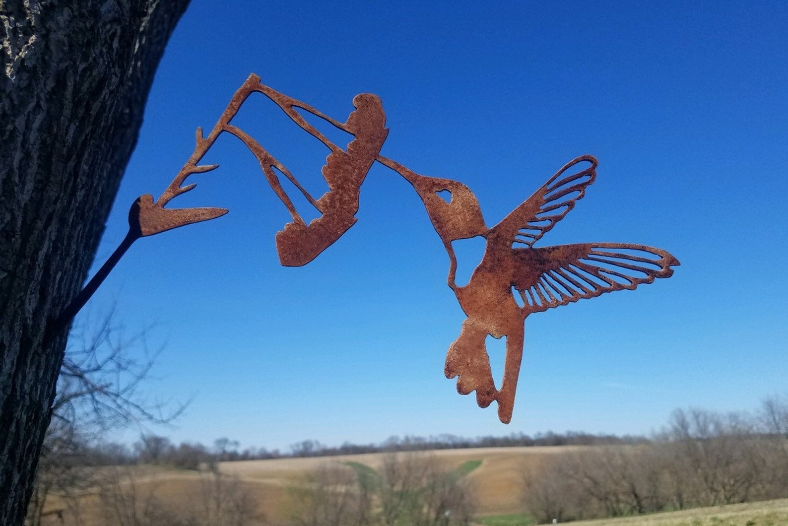Hummingbird Metal Bird Tree Hammer Stake | Etsy