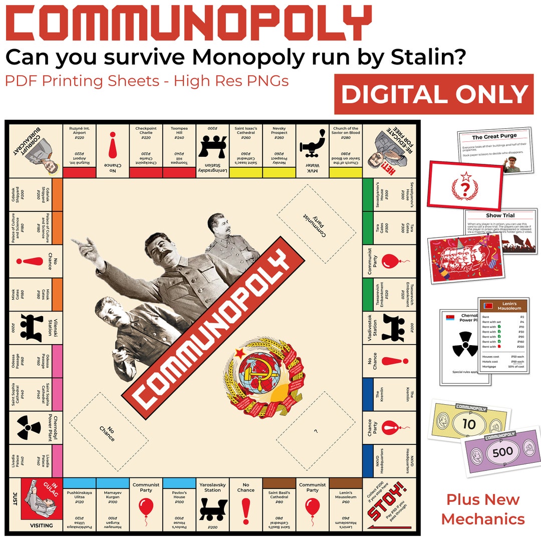 Communopoly Digital Files Pack - Can You Survive Monopoly Run by Stalin ...