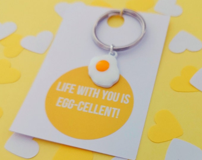 Life With You is Eggcellent, Egg Pun Gifts, Egg Keyring, Egg Keychain ...