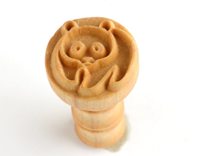 Scm-025 Medium Round Wood Pottery Stamp Panda - Etsy