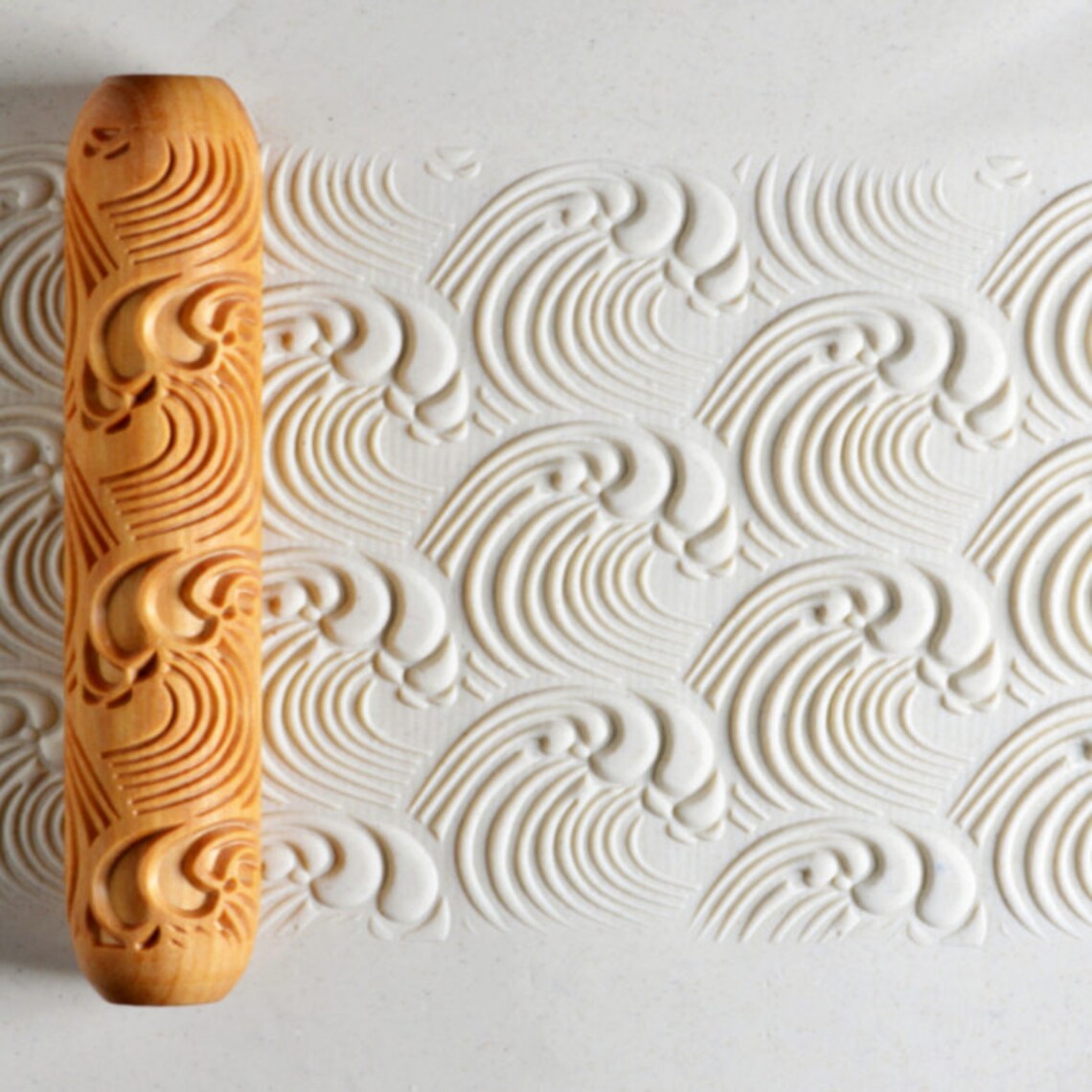 BHR-043 Big Pottery Hand Roller Rolling Waves - Etsy
