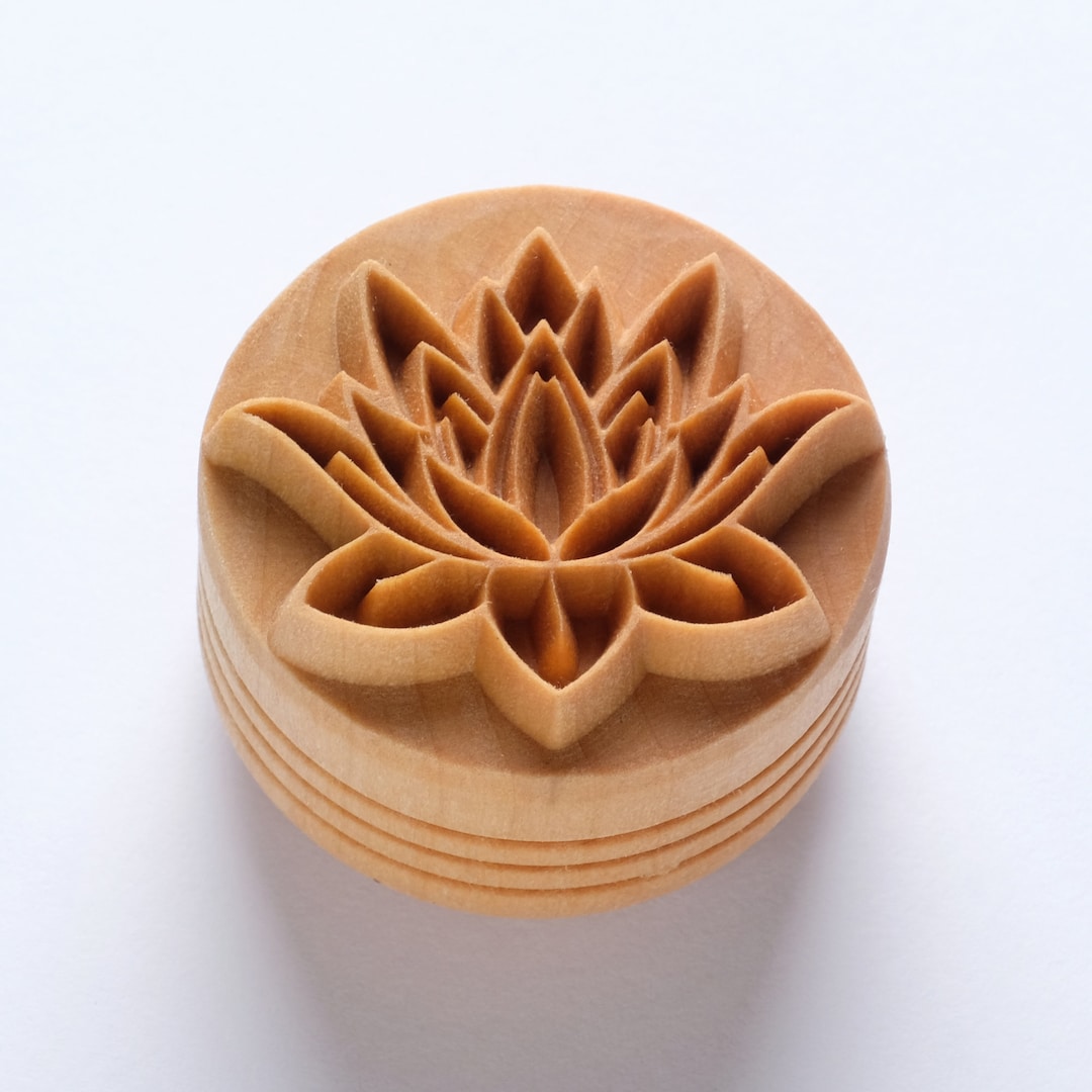 Scl-139 Large Round Stamp - Blooming Lotus - Etsy