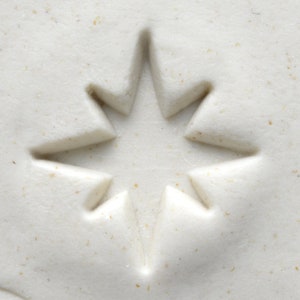 Scm-086 Medium Round Wood Pottery Stamp - 8 Point Star - Etsy