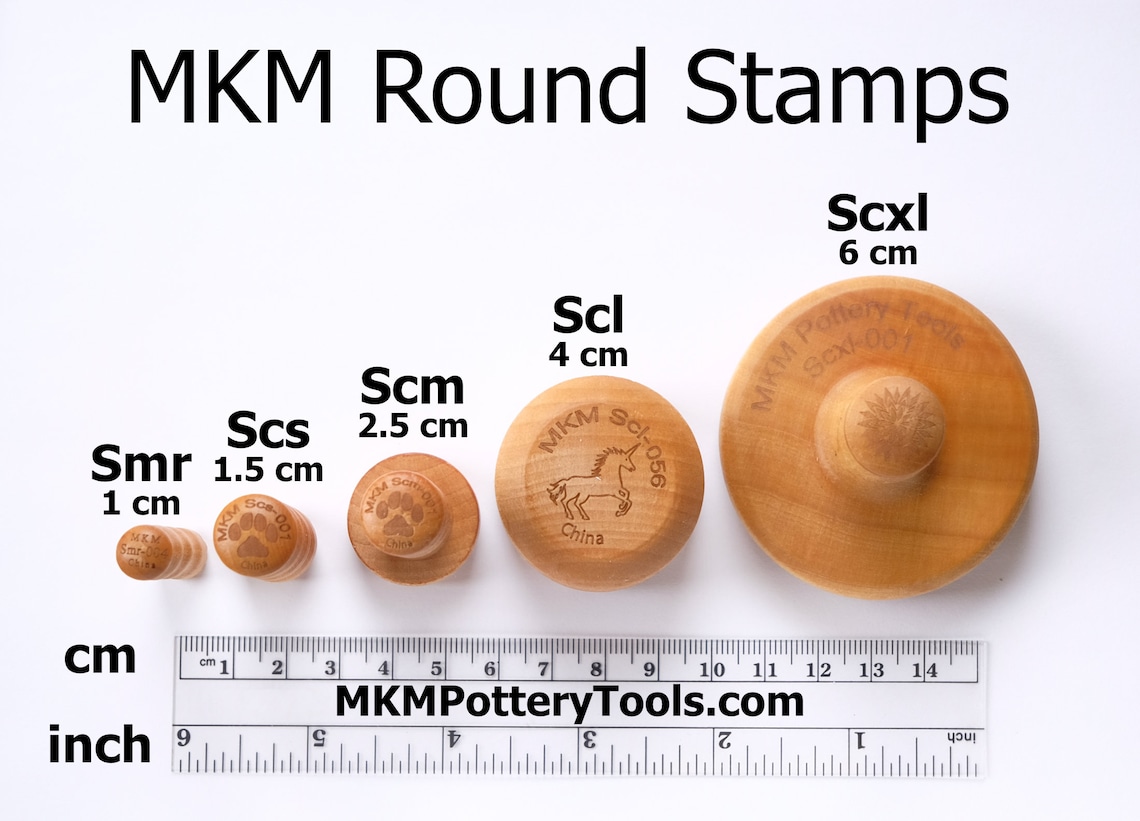 Scl-080 Large Round Wood Pottery Stamp Manatee - Etsy