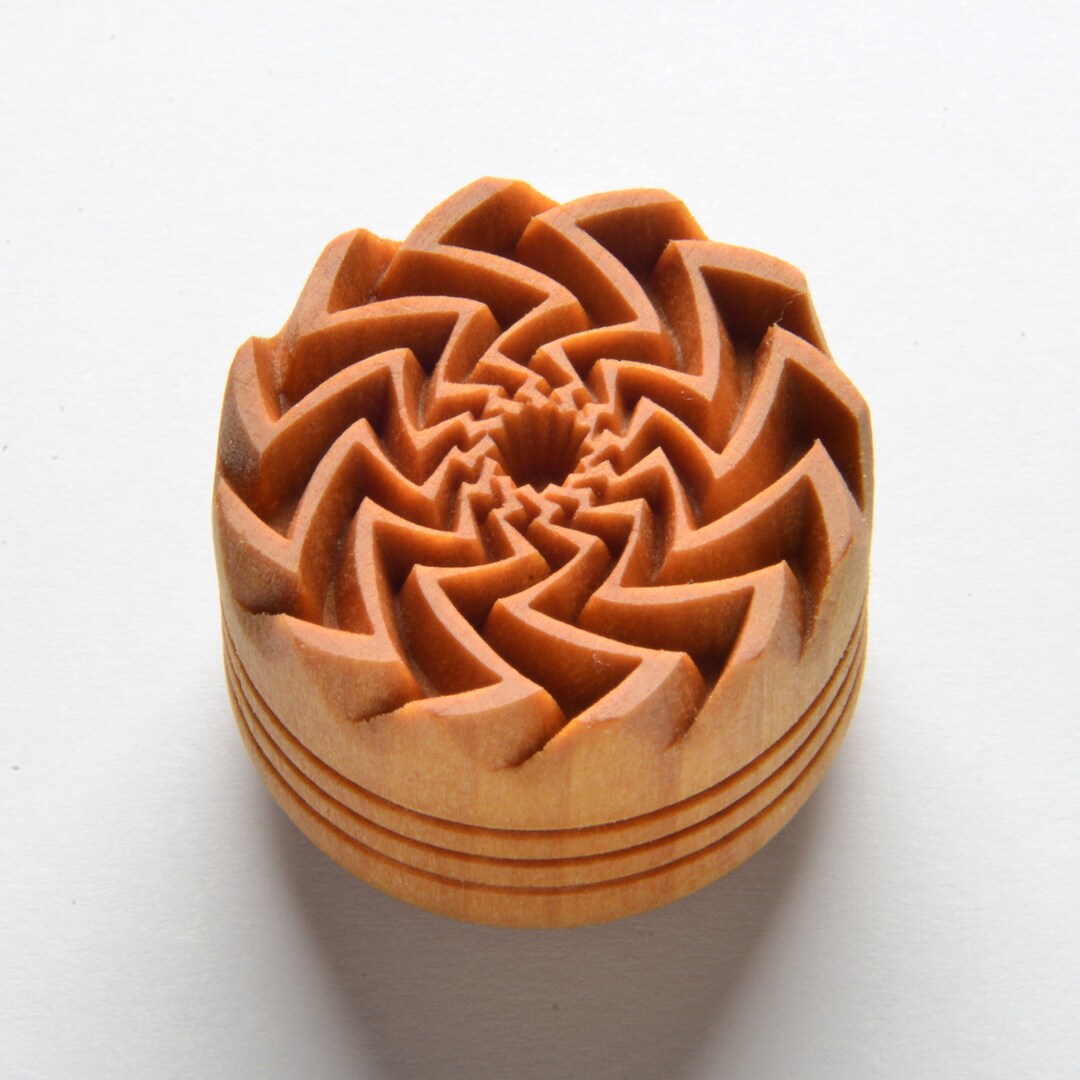 Scl-112 Large Round Stamp - Zigzag Spiral Sun - Etsy