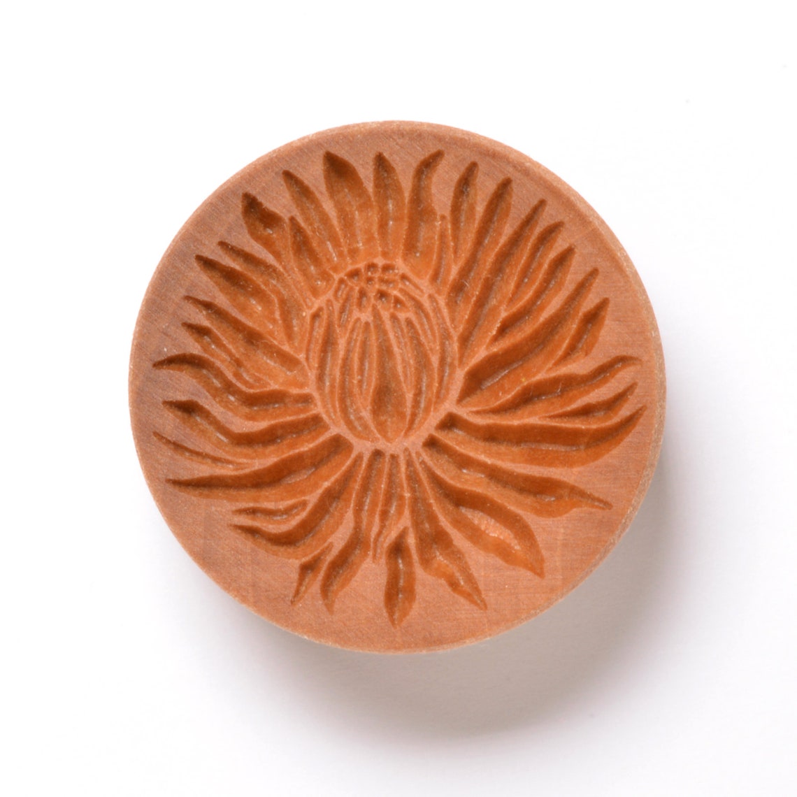 Scl-045 Large Round Wood Pottery Stamp Chrysanthemum - Etsy
