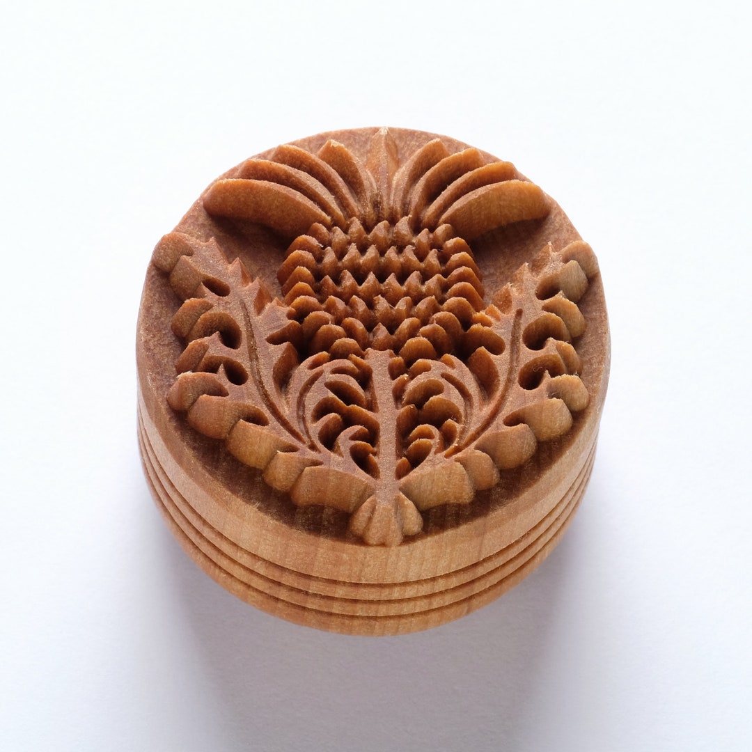 Scl-141 Large Round Stamp - Thistle - Etsy