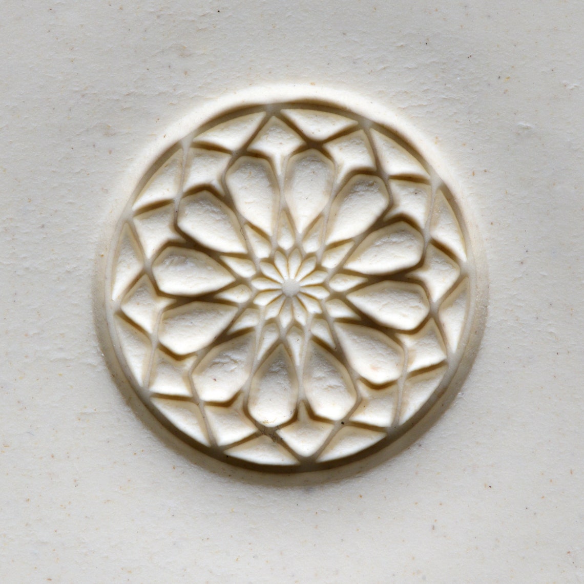 Scl-011 Large Round Wood Pottery Stamp - Rose Window - Etsy