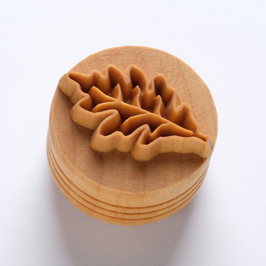 Scl-127 Large Round Stamp - Oak Leaf Outline - Etsy
